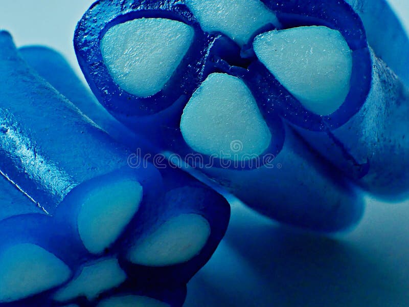 Big Closeup on Two Blue Candy Stock Photo - Image of yummy, party ...