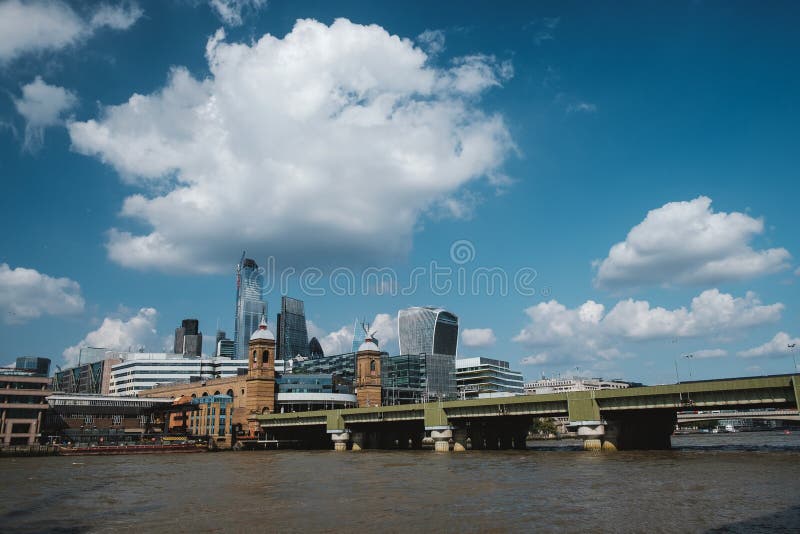 Big Cloud Over City of London Stock Photo - Image of skyscaper ...