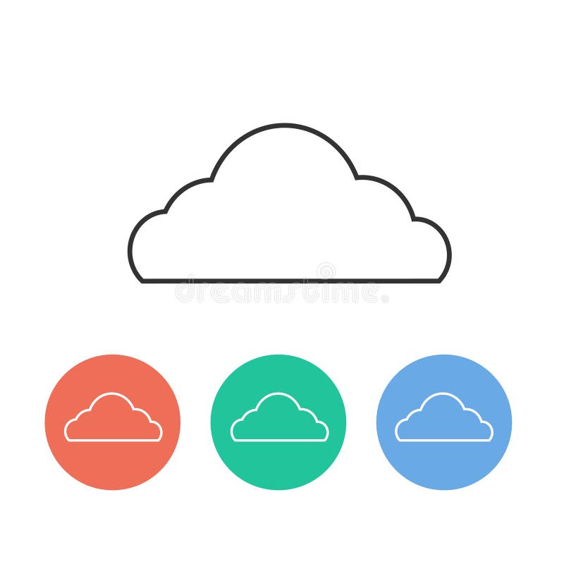 Big Cloud Flat Two Colour Minimal Icon Set. Vector Stock Vector ...