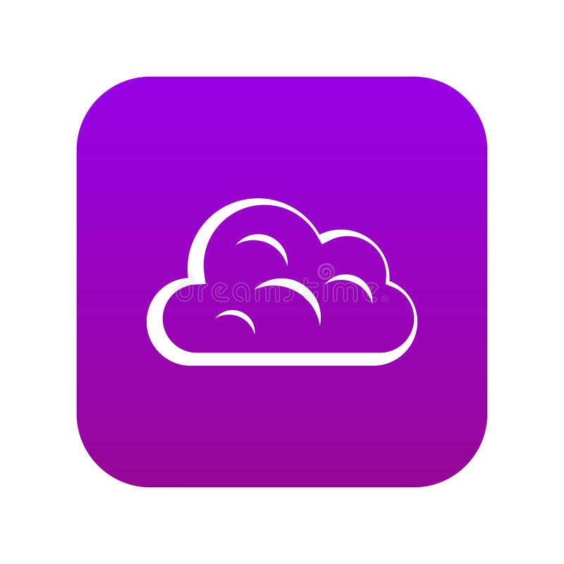 Big Cloud Icon Digital Purple Stock Vector - Illustration of object ...