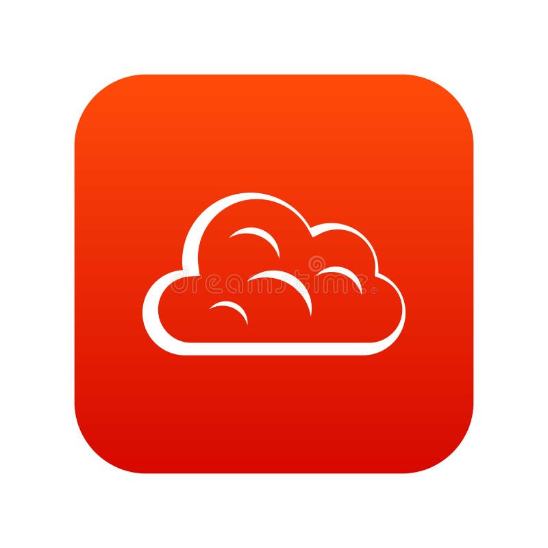 Big cloud icon digital red stock vector. Illustration of isolated ...