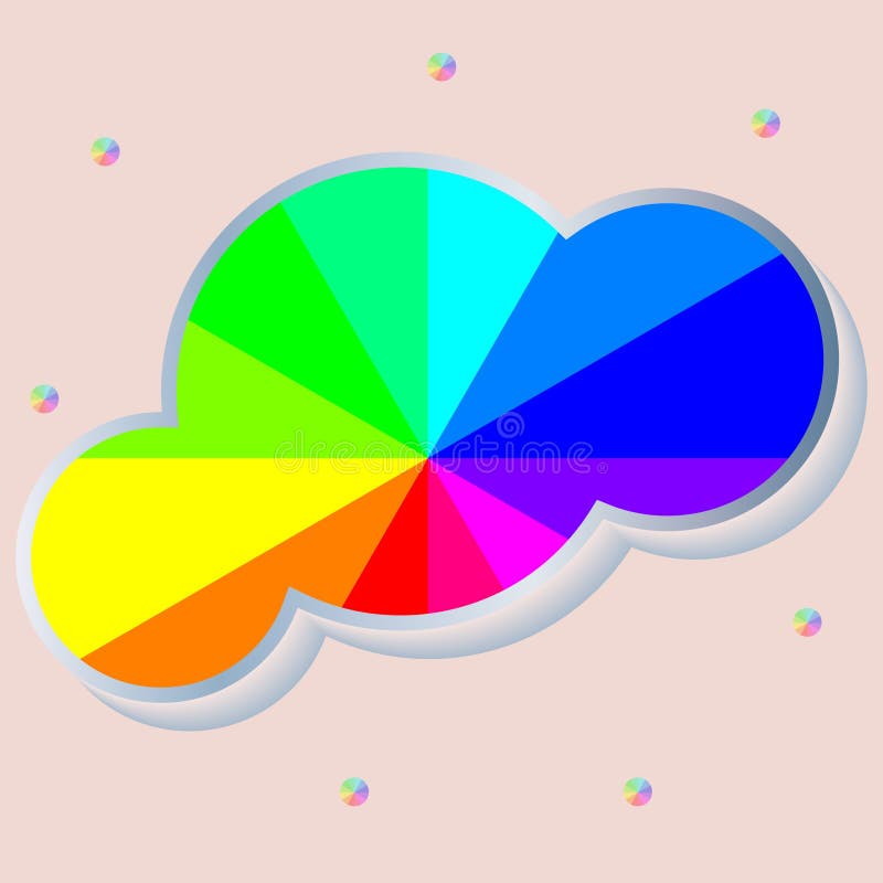 Large rainbow cloud stock illustration. Illustration of internet ...