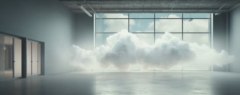 Big Cloud in Modern Office AI Generated Stock Illustration ...