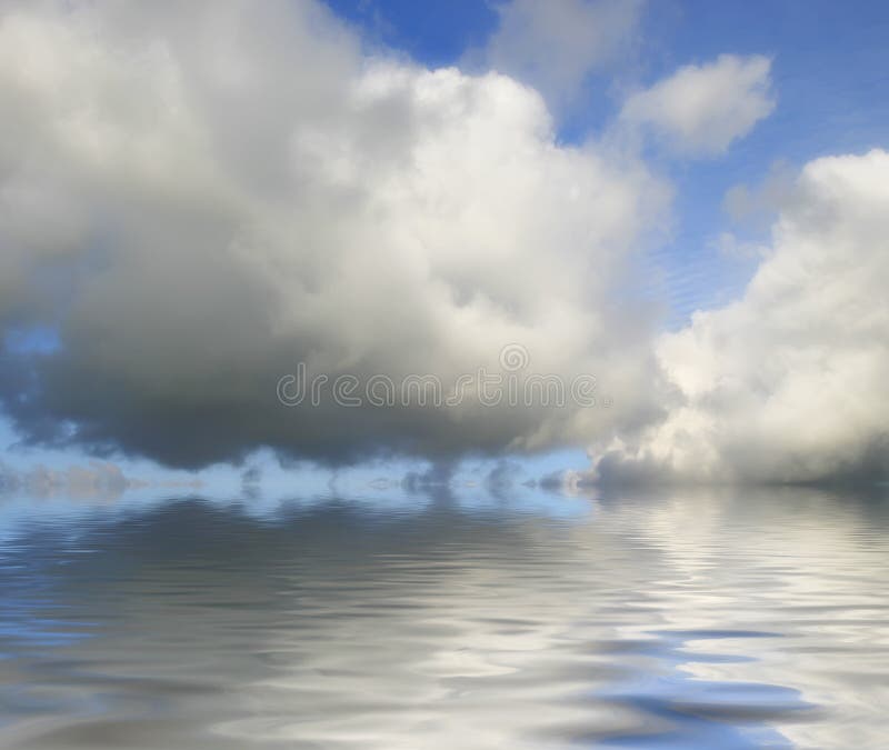 Big clouds reflected stock image. Image of dream, bright - 10074283