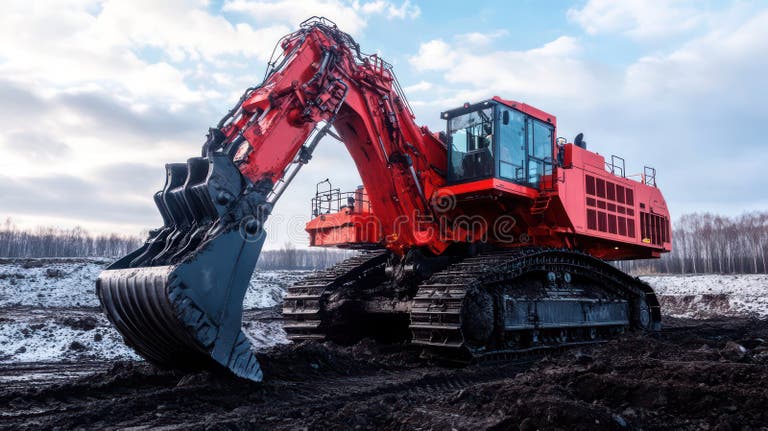 Big Coal Digger in a Coal Mine Created with Generative AI. Huge Machine ...