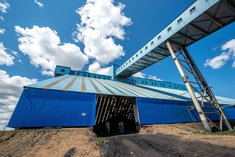 Coal Storage Place Energy Consumption Piles of Black Coal Stock Image ...