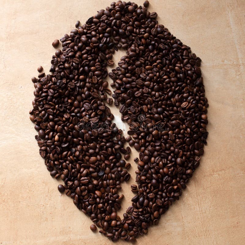 Big Coffee Bean Shape Made of Coffee Beans Stock Image - Image of pile ...