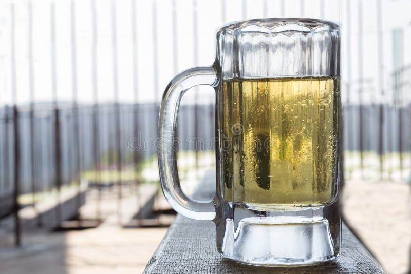 Big Cold Beer Mug Full of Beer. Stock Photo - Image of beer, close ...