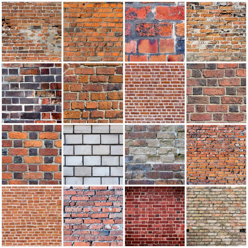 Big Collection of Brick Texture Backgrounds Stock Image - Image of ...