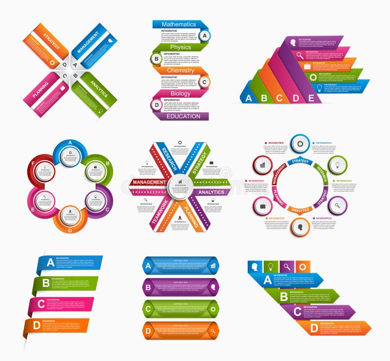Big Collection of Colorful Infographics. Design Elements Stock Vector ...