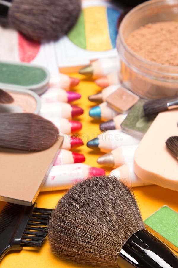 Big Collection of Different Makeup Cosmetics Stock Photo - Image of ...