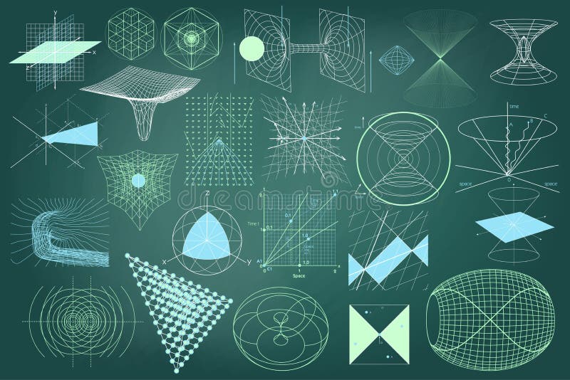 Big Collection of Elements, Symbols and Schemes of Physics Stock Vector ...