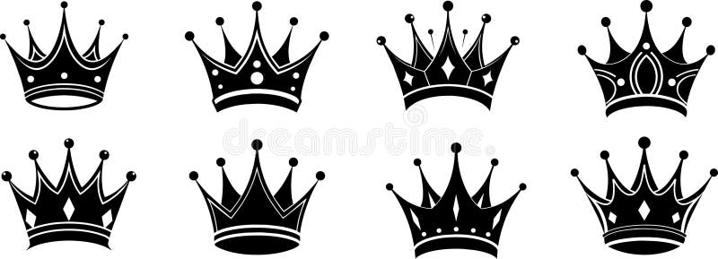 Big Collection Quality Crowns. Crown Icon Set. Collection of Crown ...