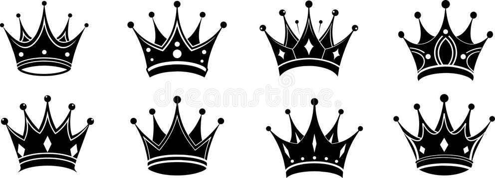 Big Collection Quality Crowns. Crown Icon Set. Collection of Crown ...