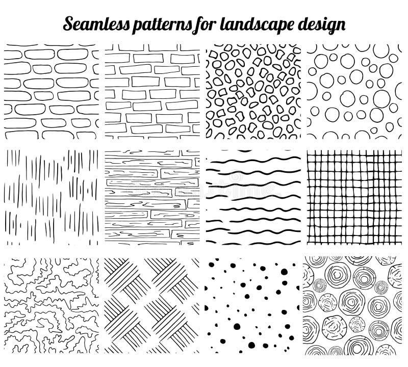 Big Collection of Seamless Patterns for Landscape Design. Endless ...