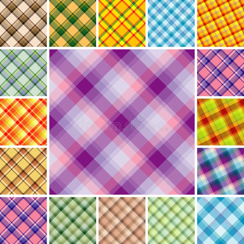 Seamless plaid patterns stock vector. Illustration of dress - 9305165
