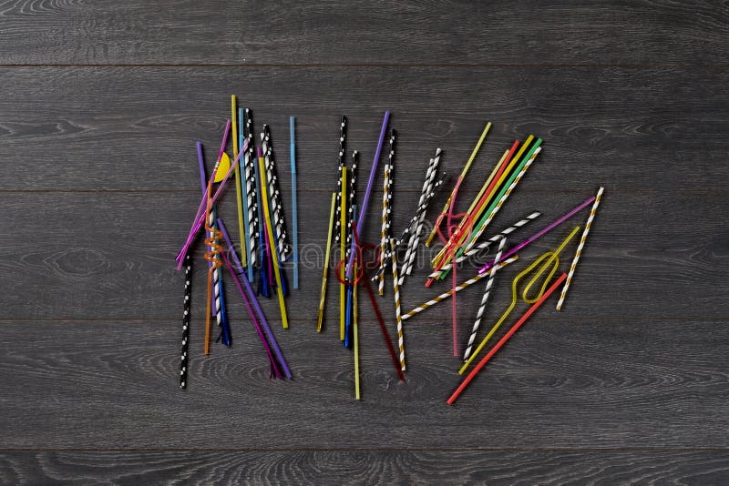 A Big Collection or Set of Bunch of Different Drinking Straws Flat Lay ...