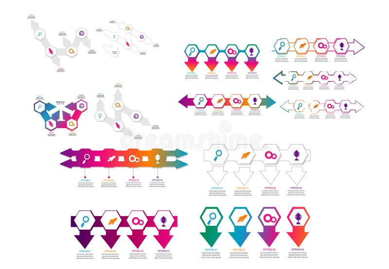 Big Collection Timeline Infographic Element Template Vector Stock ...