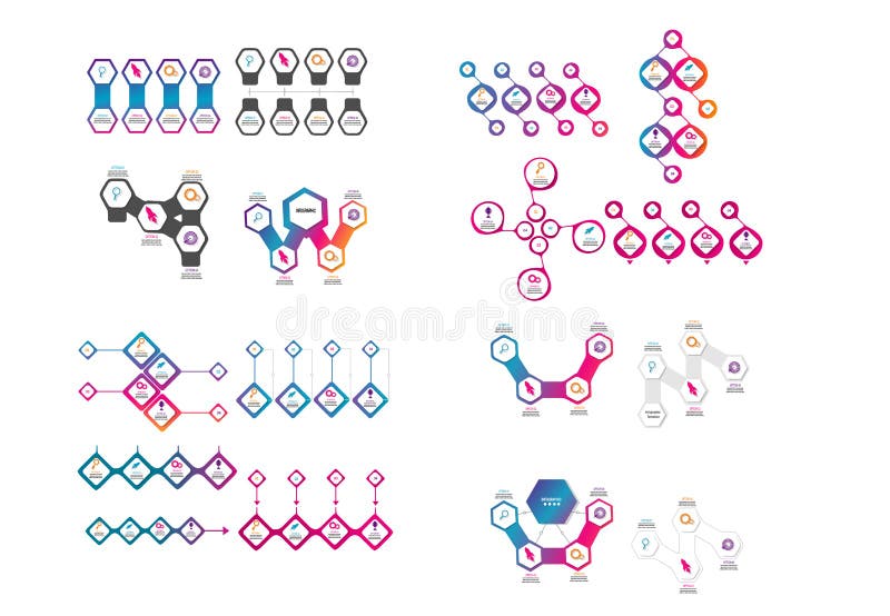 Big Collection Timeline Infographic Element Template Vector Stock ...