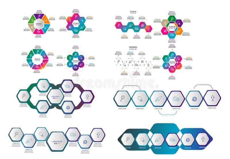 Big Collection Timeline Infographic Element Template Vector Stock ...