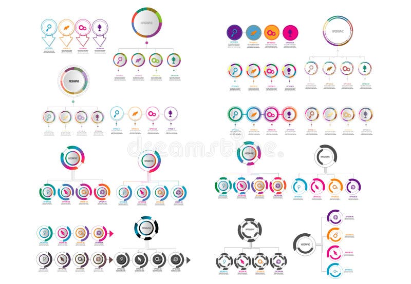 Big Collection Timeline Infographic Element Template Vector Stock ...