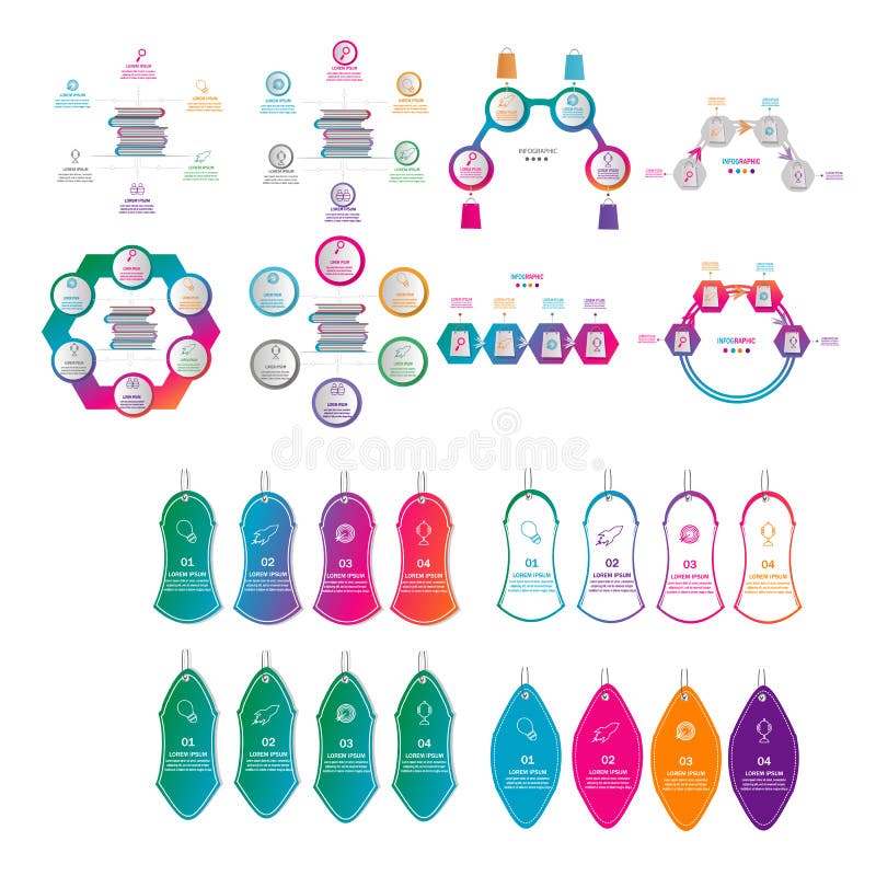 Big Collection Timeline Infographic Element Template Vector Stock ...