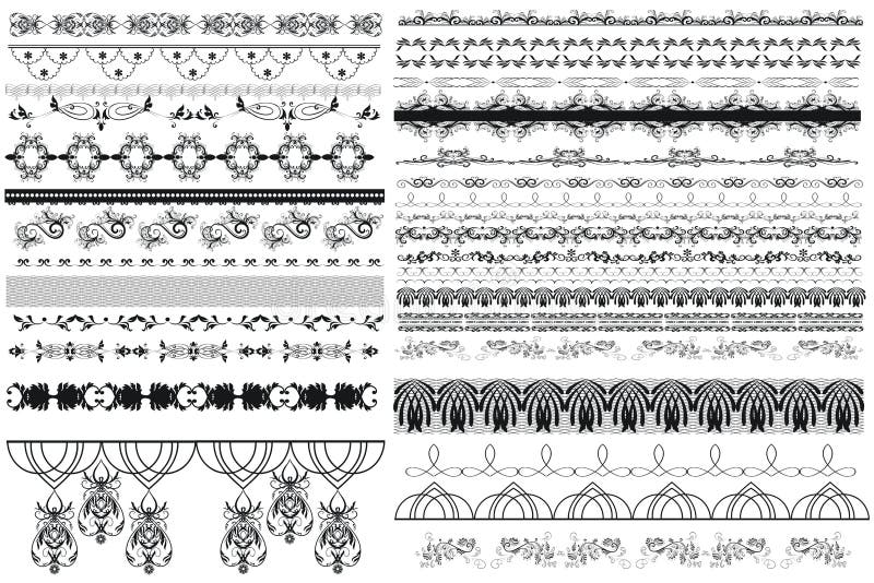 Big Collection of Vector Decorative Borders Stock Vector - Illustration ...