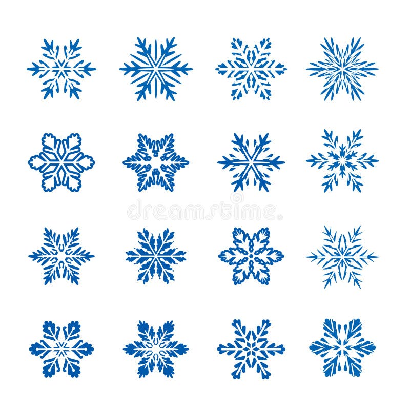 Big Collection of Vector Snowflakes. Stock Vector - Illustration of ...