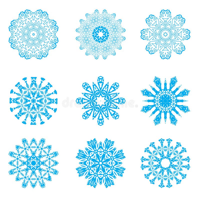 Big Collection of Vector Snowflakes in the Sky Stock Vector ...
