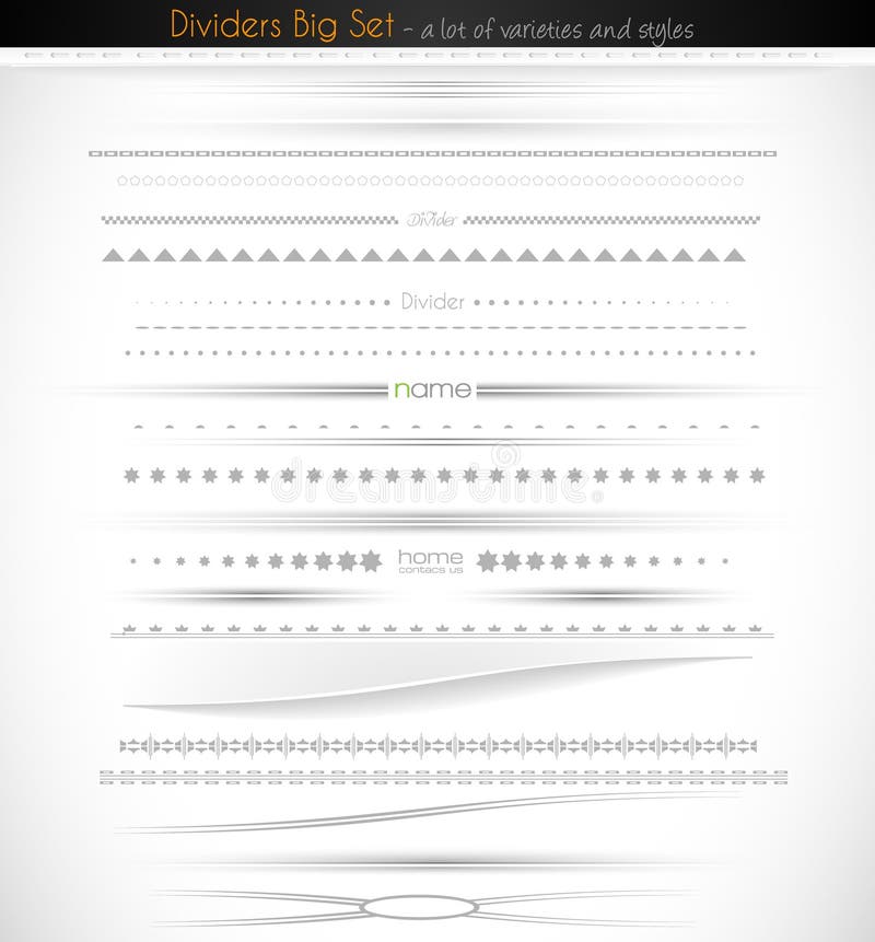 Light Dividers. Line Flare Glowing Borders, White Horizontal Beams ...