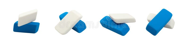 Big Collection of White and Blue Erasers Top View Stock Image - Image ...