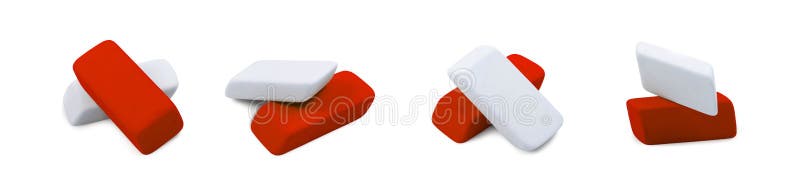 Big Collection of White and Blue Erasers Isolated Stock Photo - Image ...