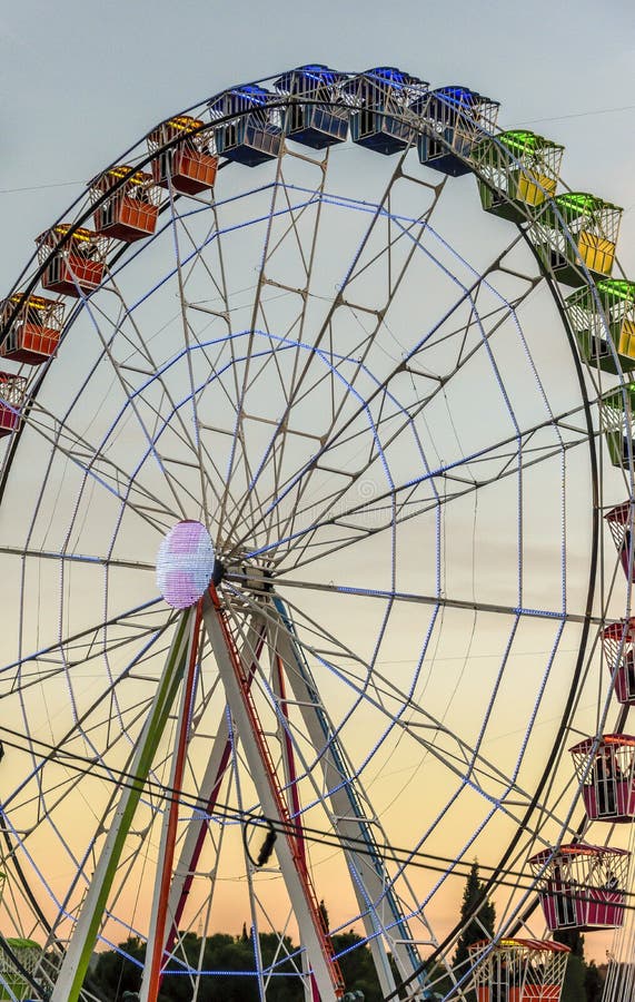 Big Color Wheel at a Fairground Editorial Stock Photo - Image of blue ...