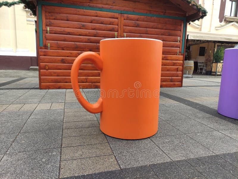 Big Colorful Decorative Table in Shape of Cup in the Town Centrum Kiosk ...