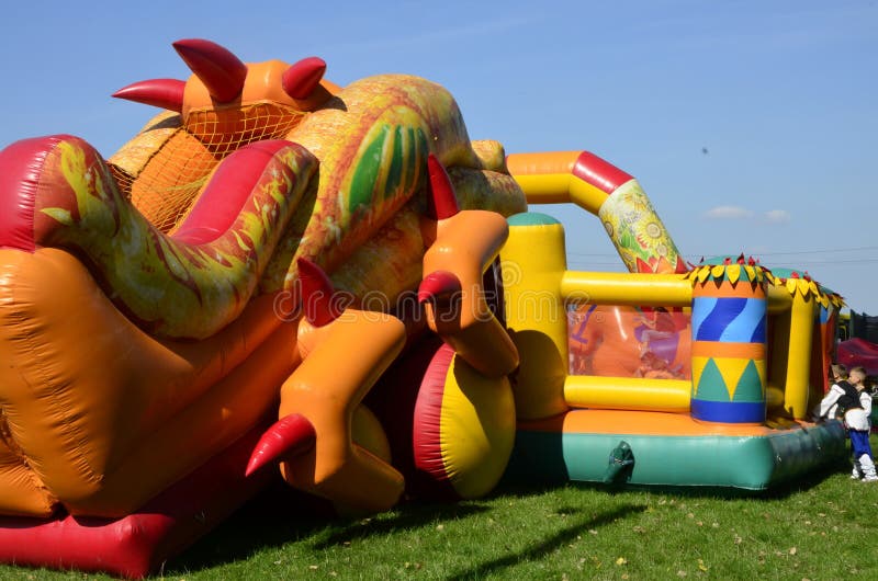 Big, Colorful, Inflatable Castle Labyrinth Editorial Stock Image ...