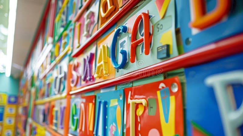 Colorful Wall Display is Showing Letters of the Alphabet for ...