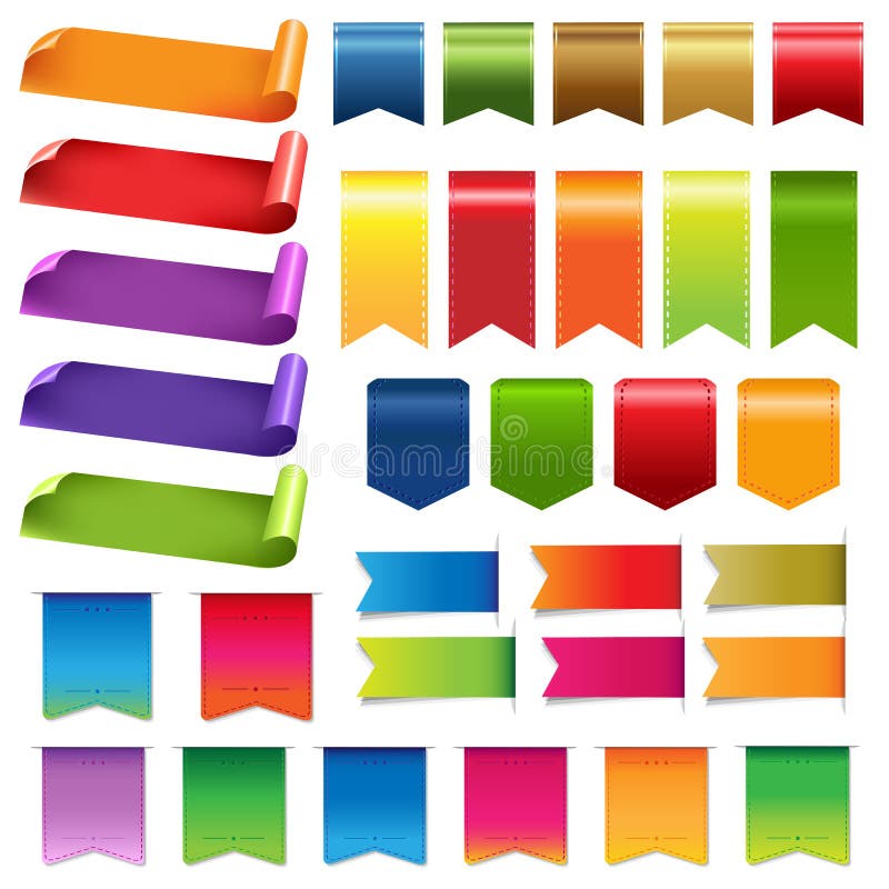 Big Colorful Ribbons and Design Elements Stock Vector - Illustration of ...
