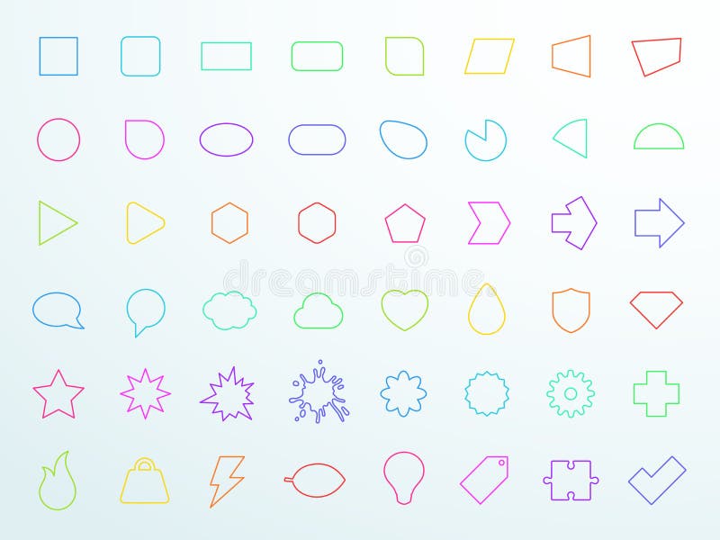 Big Colourful Generic Outline Icon Shapes Set Vector Stock Vector ... Big Colourful Generic Outline Icon Shapes Set Vector Stock Vector ...