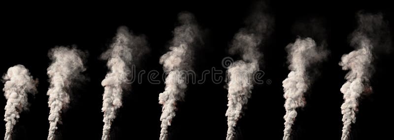 Large Column of Toxic Smoke on White Isolated, Computer Generated ...