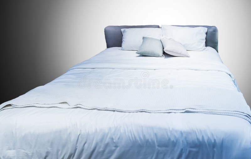 Big Comfortable Double Bed in Bedroom Stock Photo - Image of indoors ...