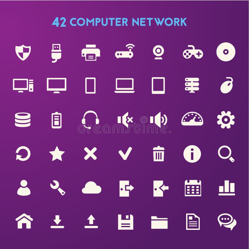 Big Computer Networks Icon Set Stock Vector - Illustration of computer ...