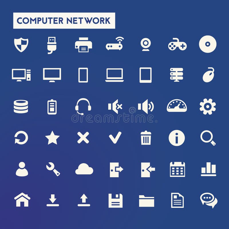 Big Computer Networks Icon Set Stock Vector - Illustration of laptop ...