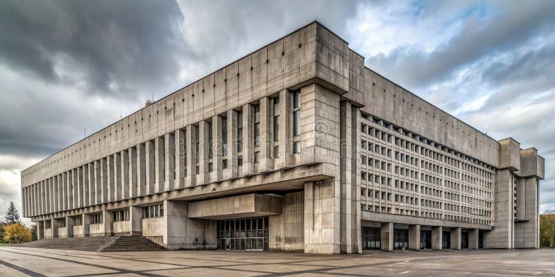 Big Concrete Brutalist Building Soviet Style Creative AI Stock ...