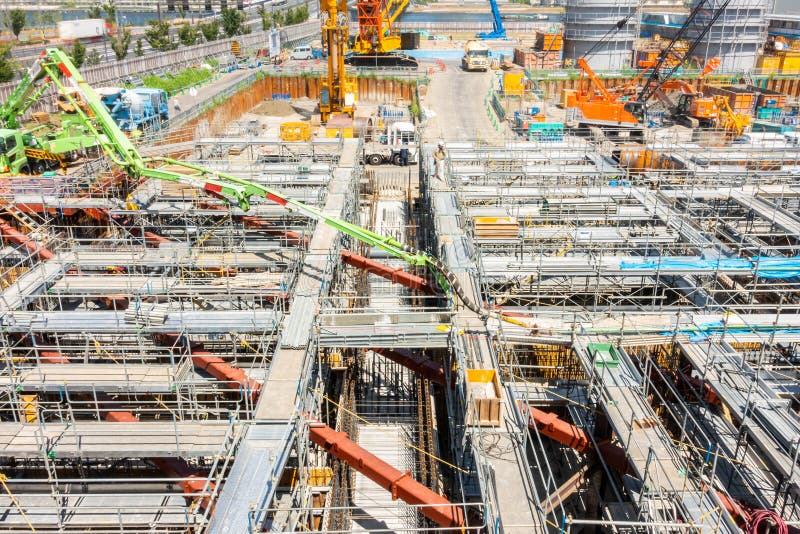 Construction Site Working in Japan Stock Image - Image of modern ...
