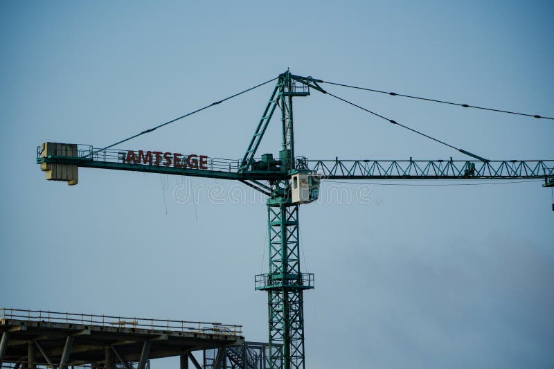 Big Construction Cranes in Batumi Editorial Image - Image of ...