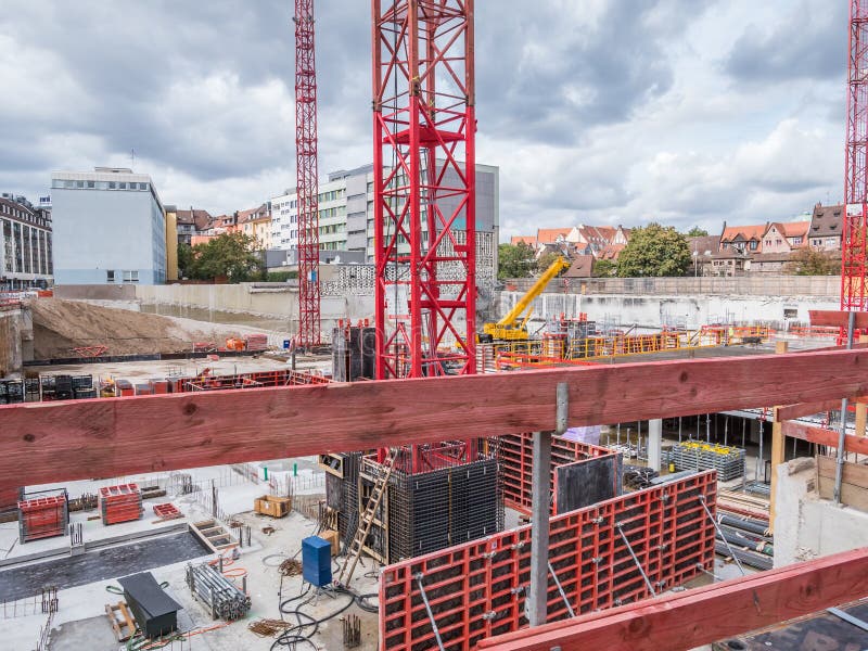 Big Construction Site in the City Stock Photo - Image of ditch ...