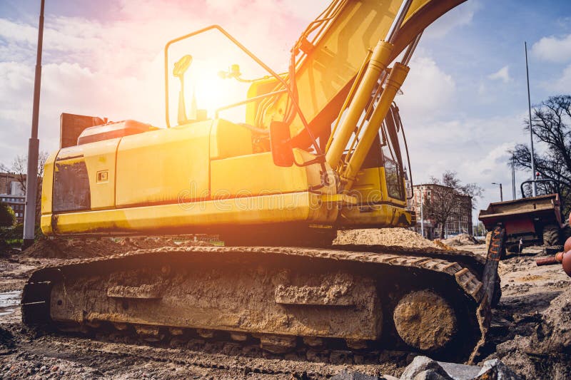Big Construction Site with Construction Machinery in the Construction ...