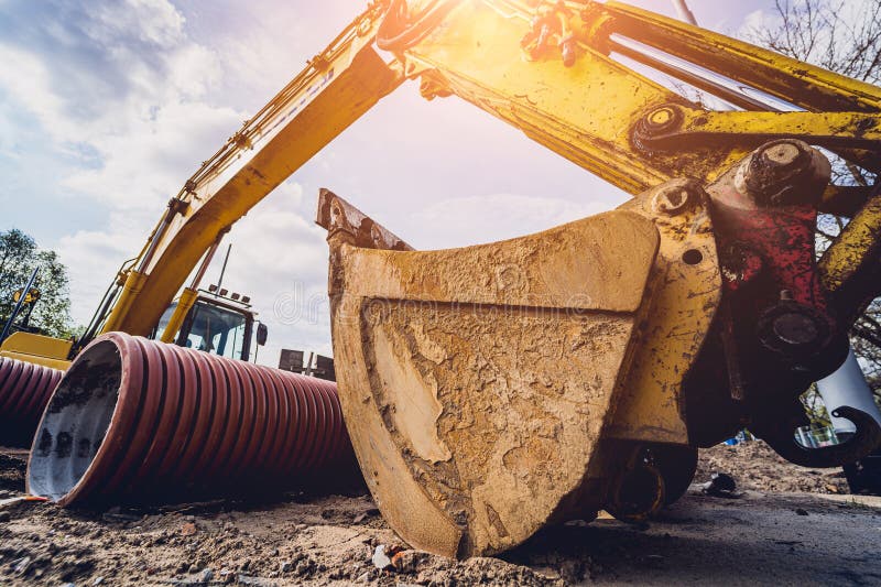 Big Construction Site with Construction Machinery in the Construction ...