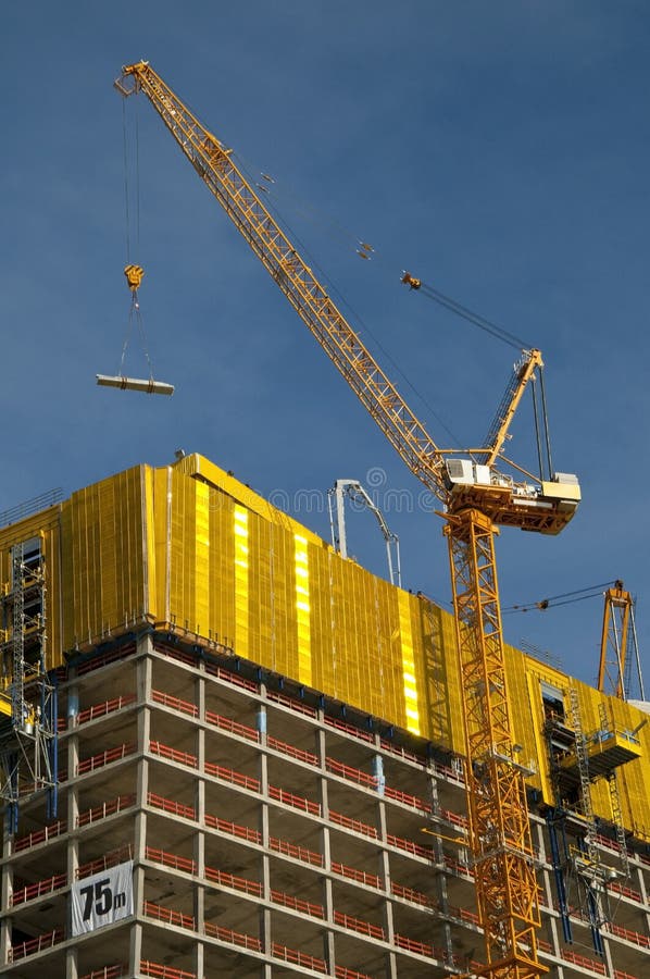 Construction Site Large Building Stock Photo - Image of concrete, lamp ...