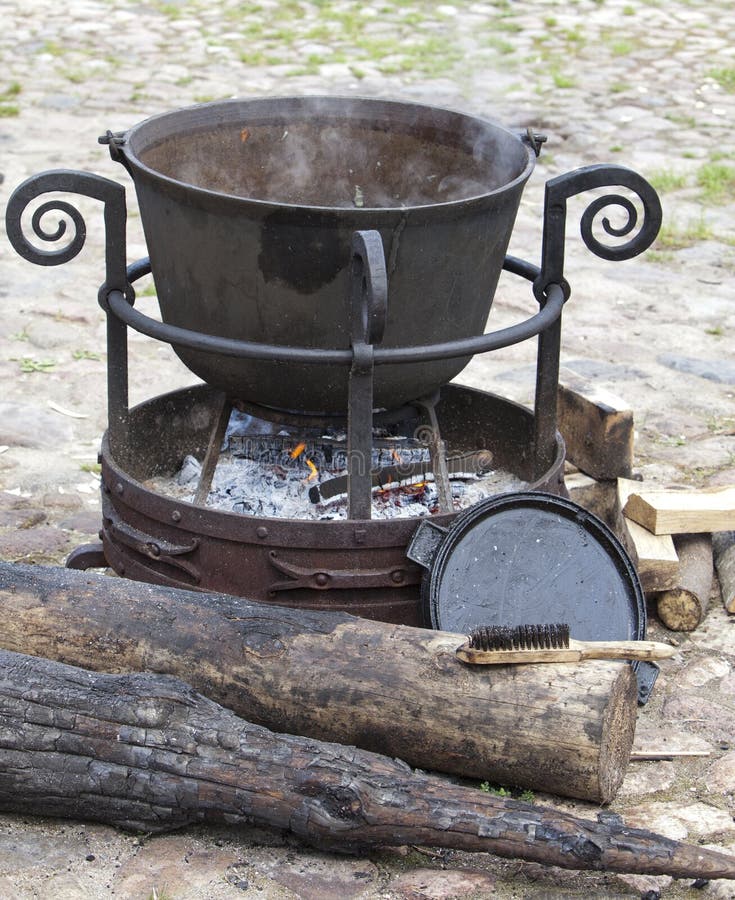 Big copper over fire stock photo. Image of cook, heat - 52468030